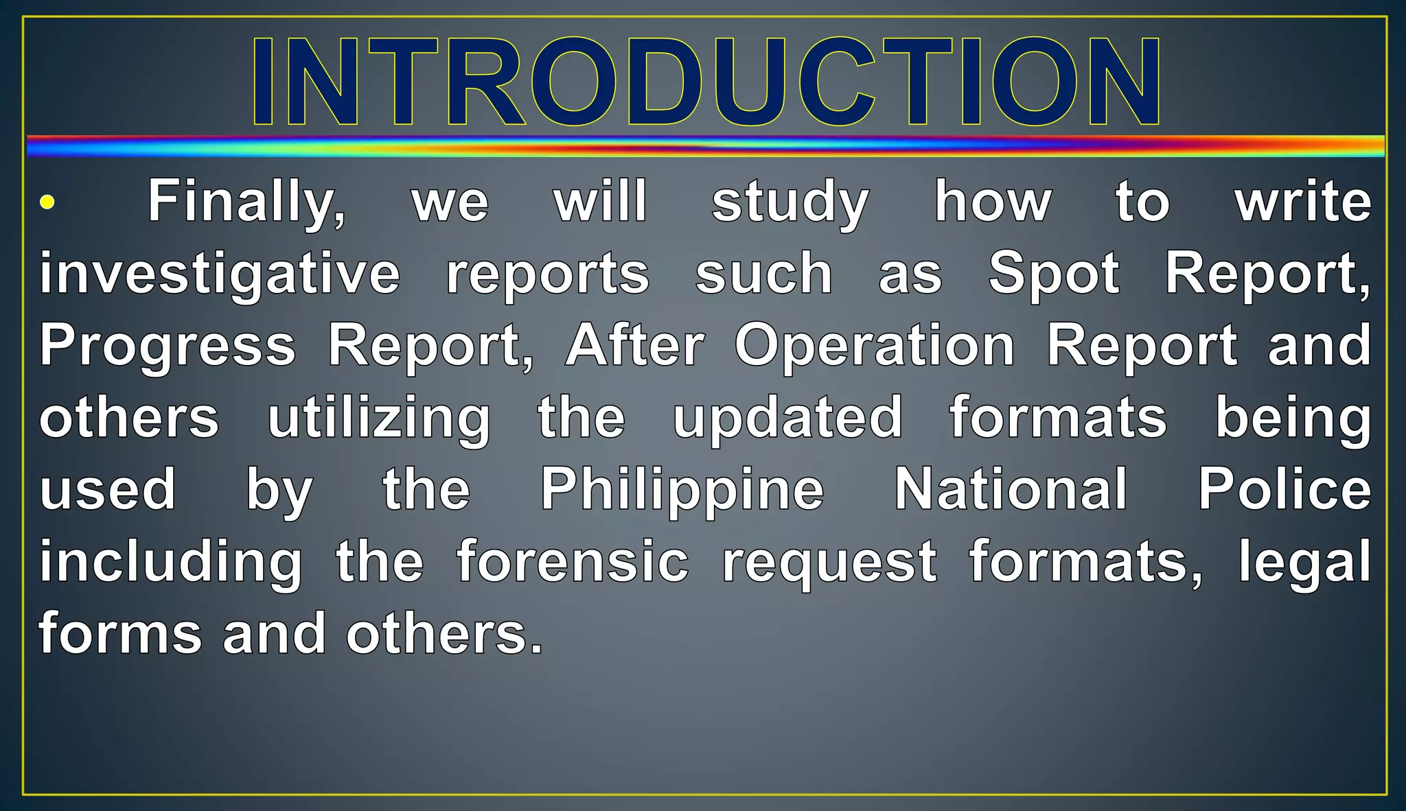 Investigative report-writing | PPTX