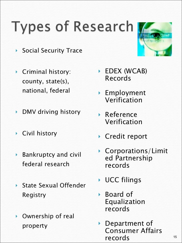 Investigative Consumer Report Presentation Jun 09 07 Version