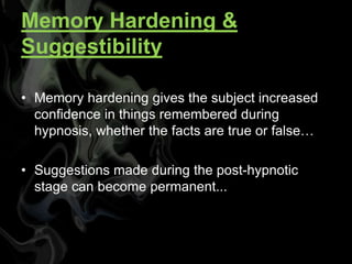 Investigative forensic hypnosis | PPTX