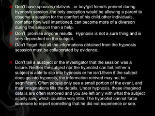 Investigative forensic hypnosis | PPTX