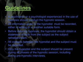 Investigative forensic hypnosis | PPTX