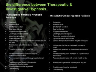 Investigative forensic hypnosis | PPTX