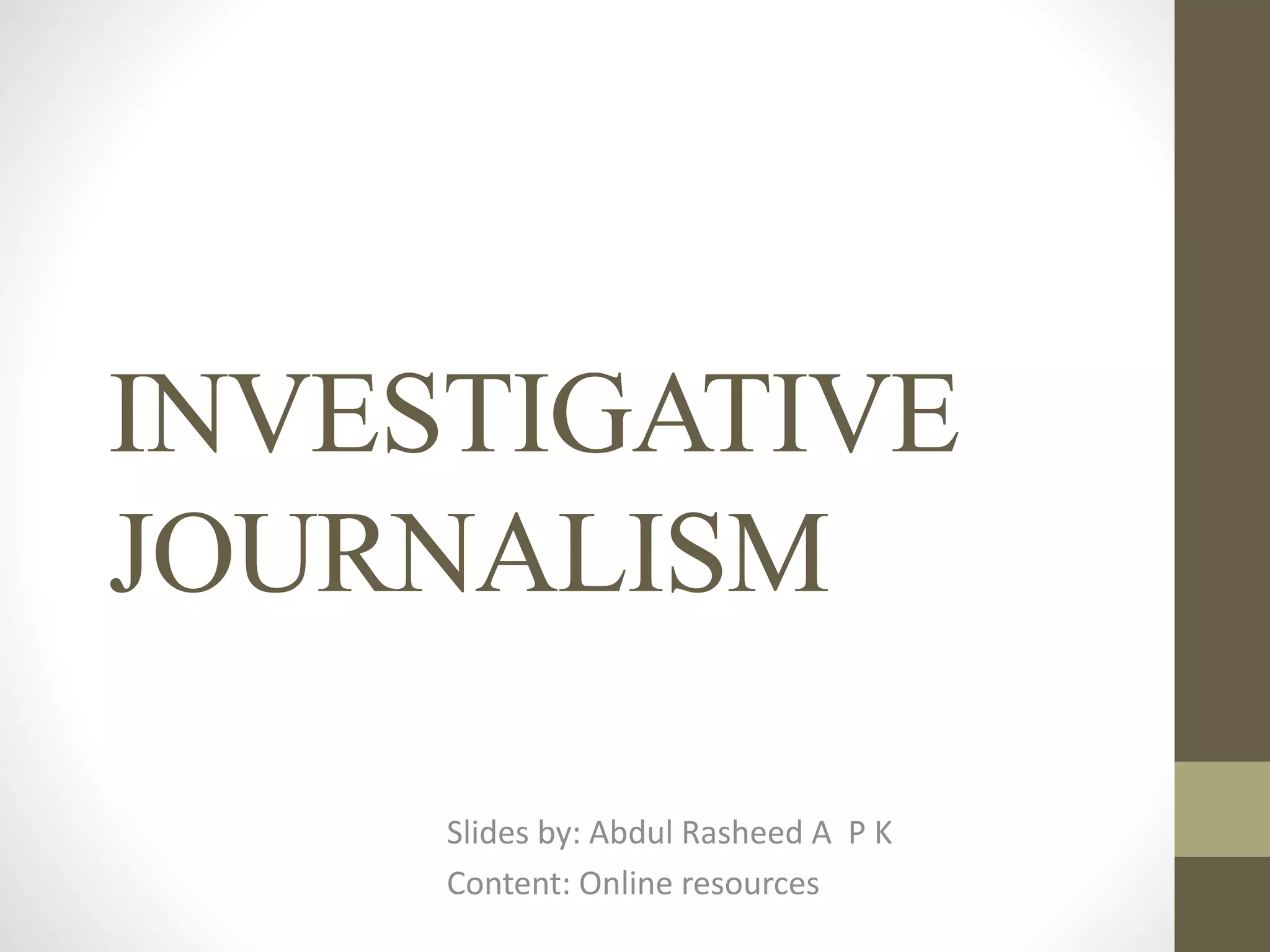 Investigative Journalism | PPTX