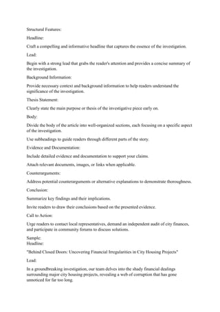 Investigative Journalism.docx | Business and Finance