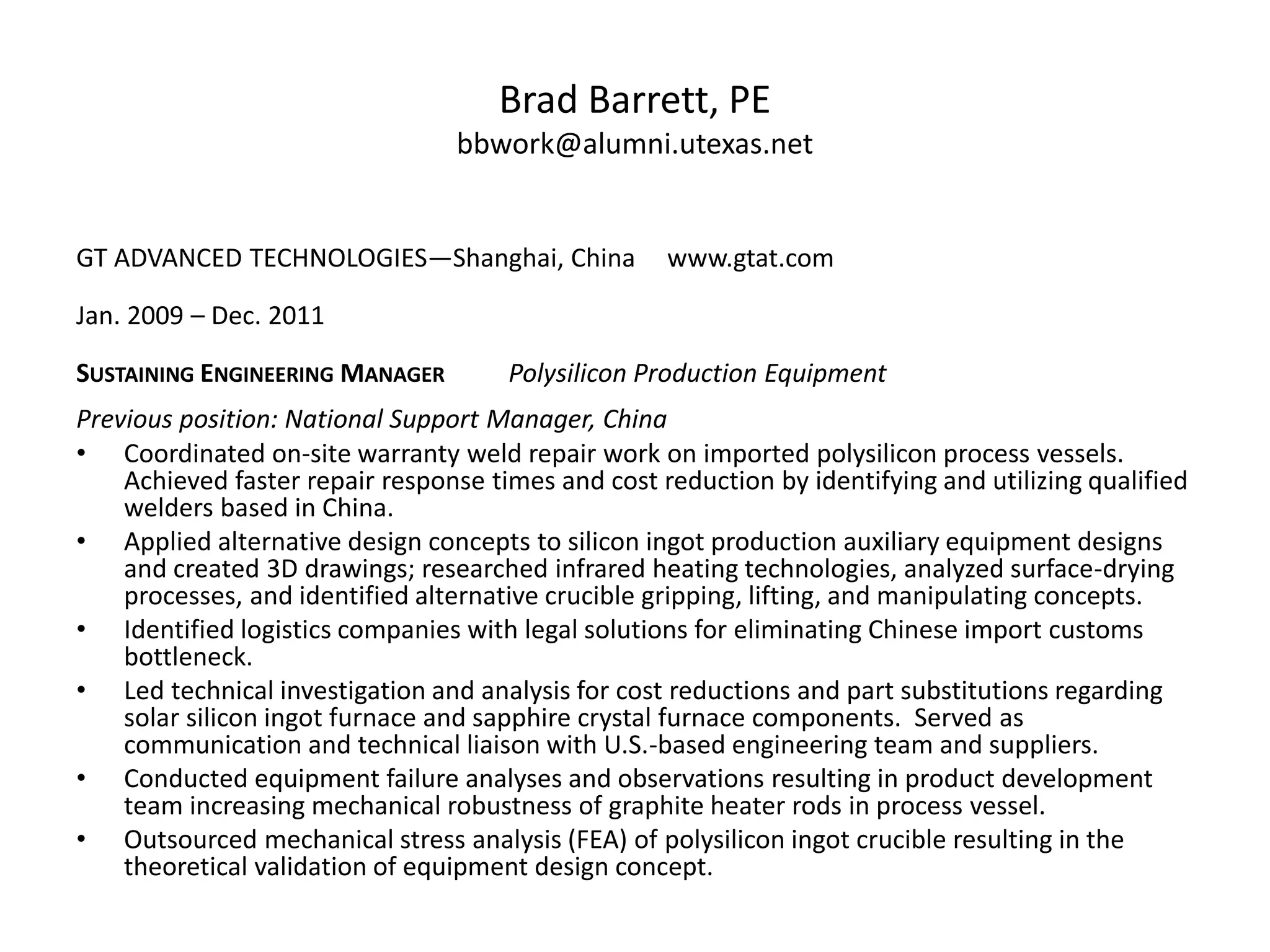 Investigative Mechanical Engineer - BBarrett, PE | PDF | Home Appliances | Home & Garden