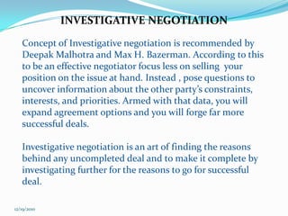 Investigative negotiation | PPTX
