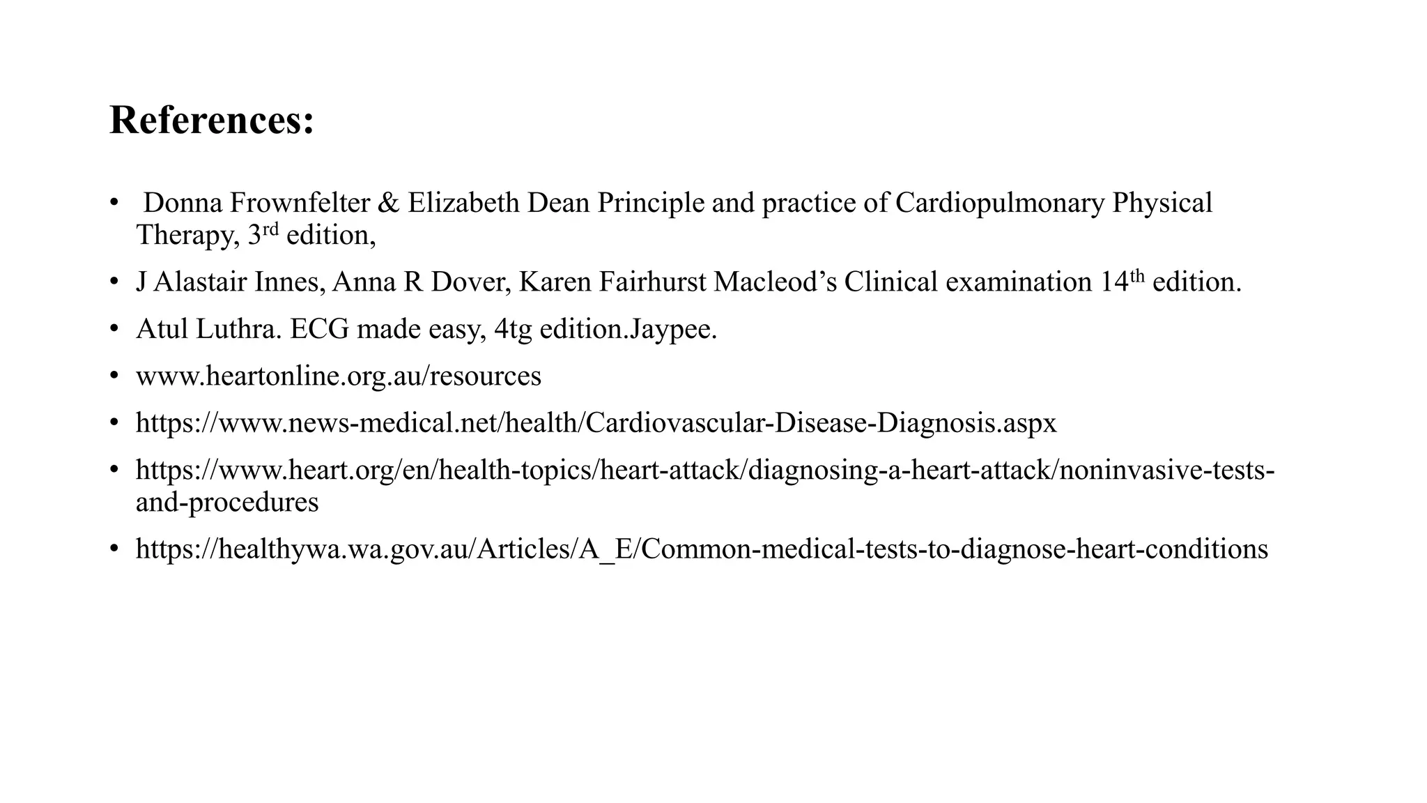 Investigative procedures in cardiac diseases. | PPTX