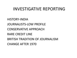 Investigative reporting history | PPTX