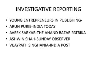 Investigative reporting history | PPTX