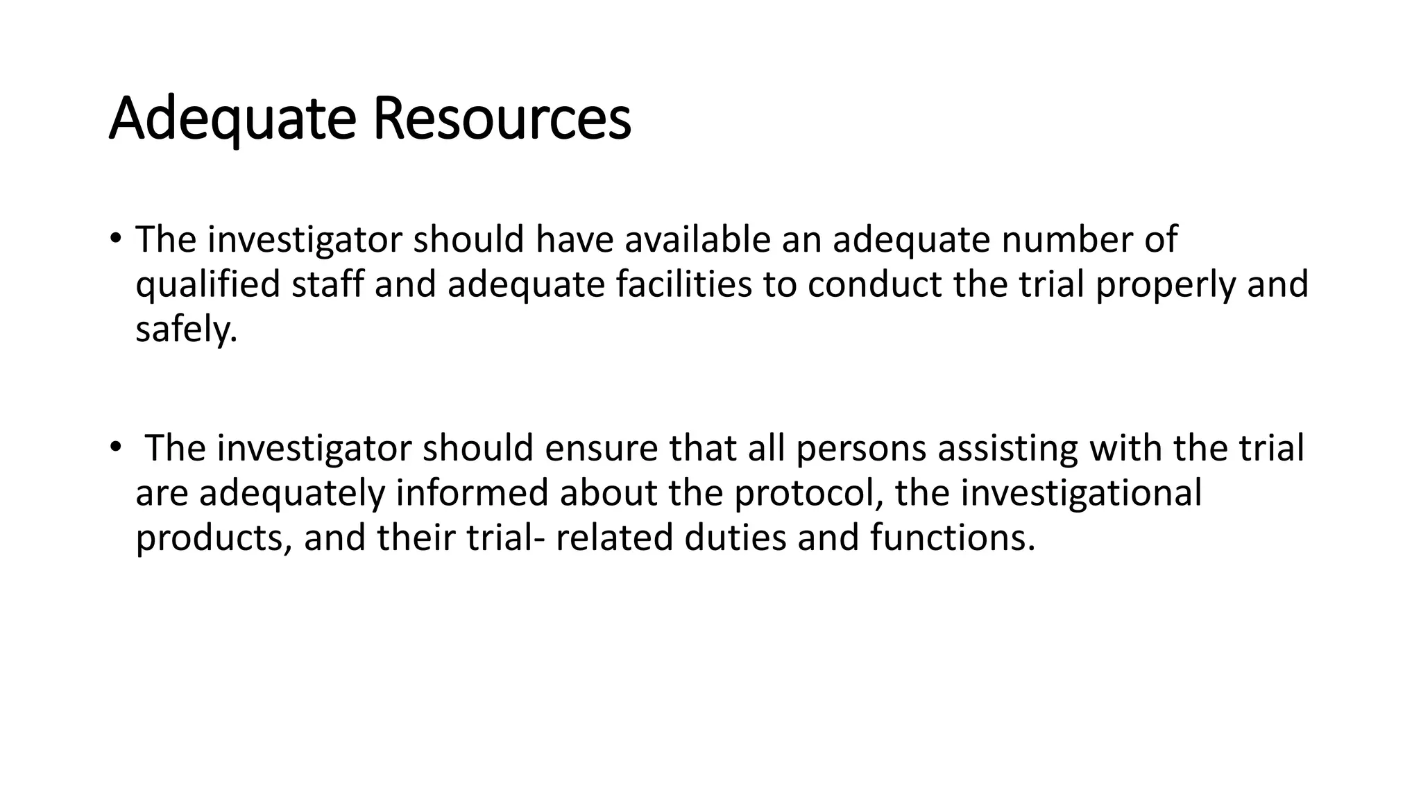 roles and responsibilities of Investigator[663] | PPTX