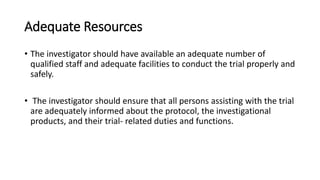 roles and responsibilities of Investigator[663] | PPTX