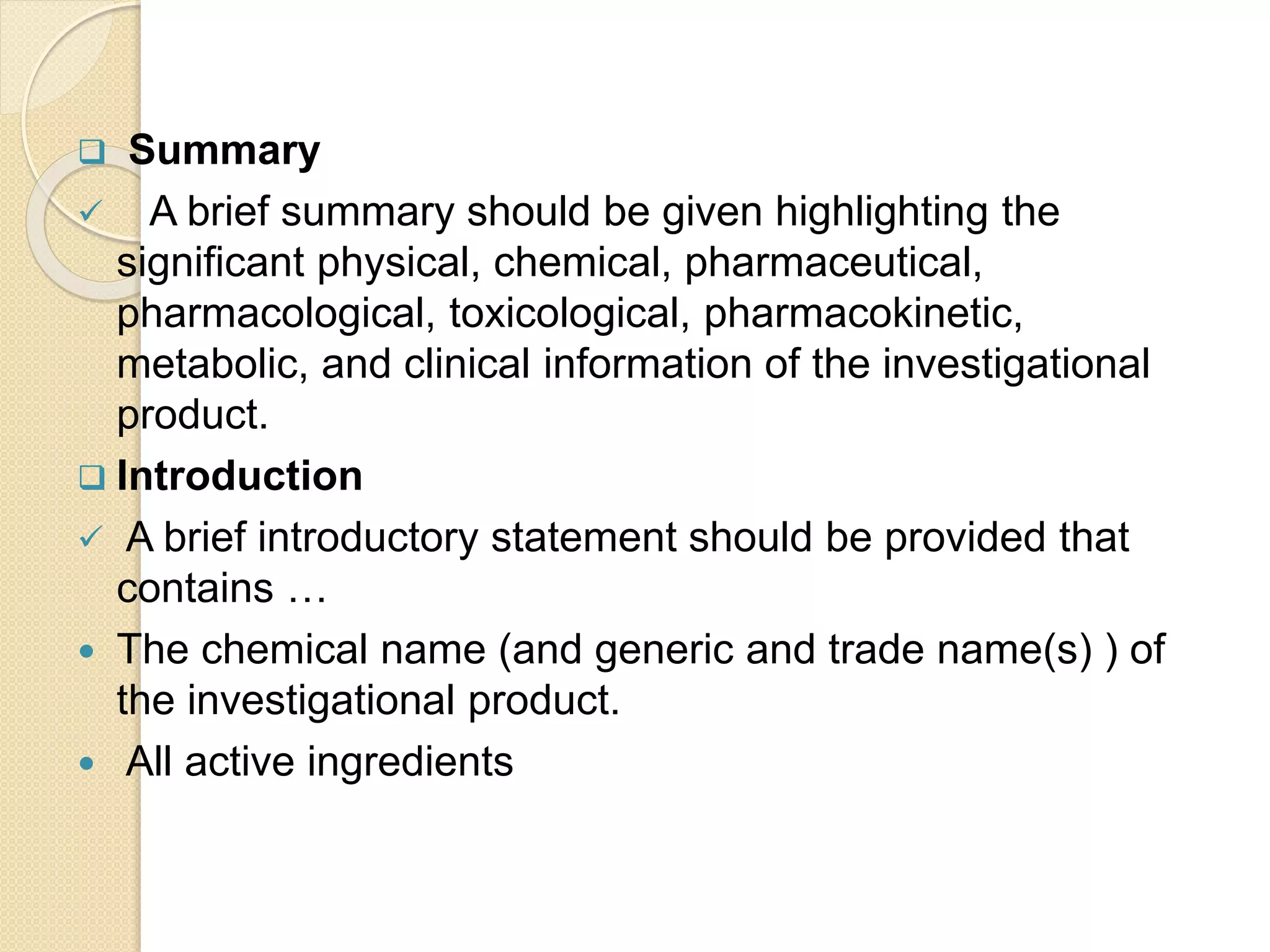 Investigator brochure | PPTX