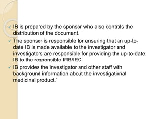 Investigator brochure | PPTX