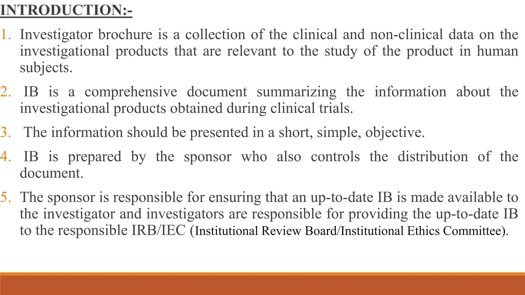 IINVESTIGATOR'S brochure and its articles | PDF