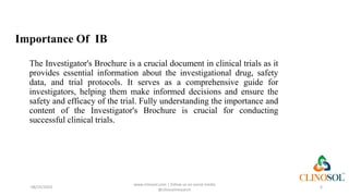 Investigator's Brochure - The Road Map for Investigators | PPTX