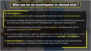 Investigators Responsibilities | PDF | Medical Health