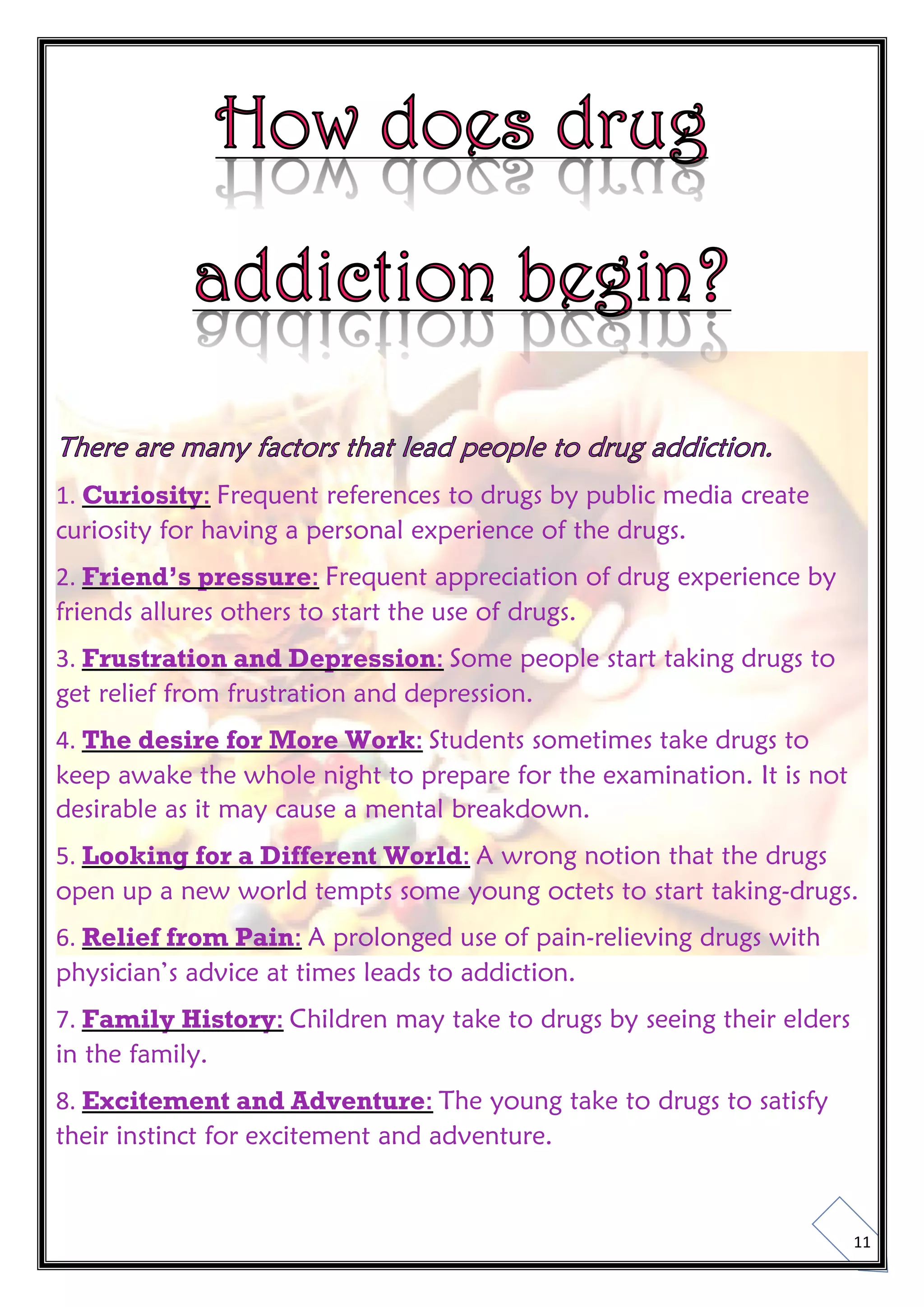 Debesh's Investigatory Project On Drugs Addiction | PDF