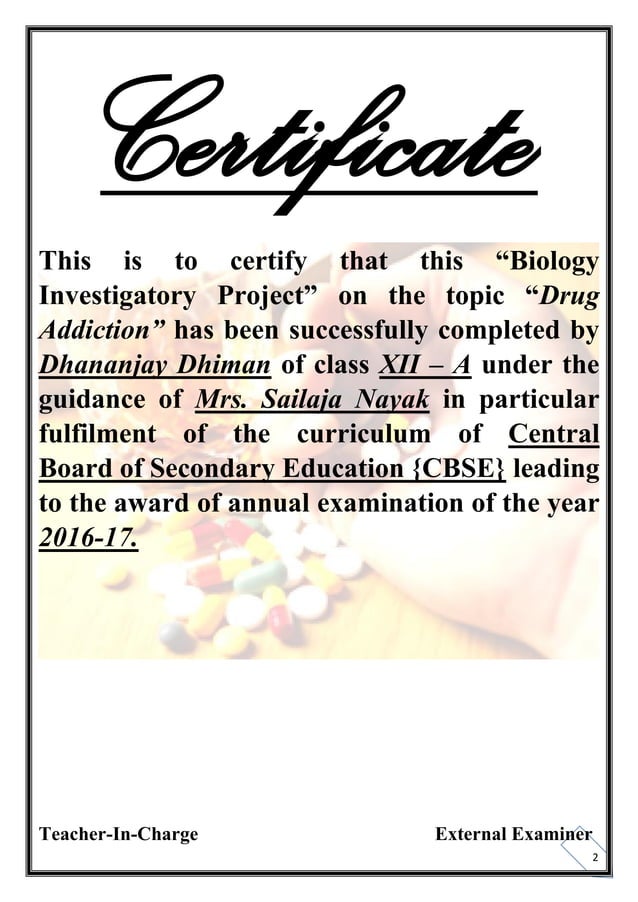 Class 12 Biology Investigatory Project CBSE | PDF