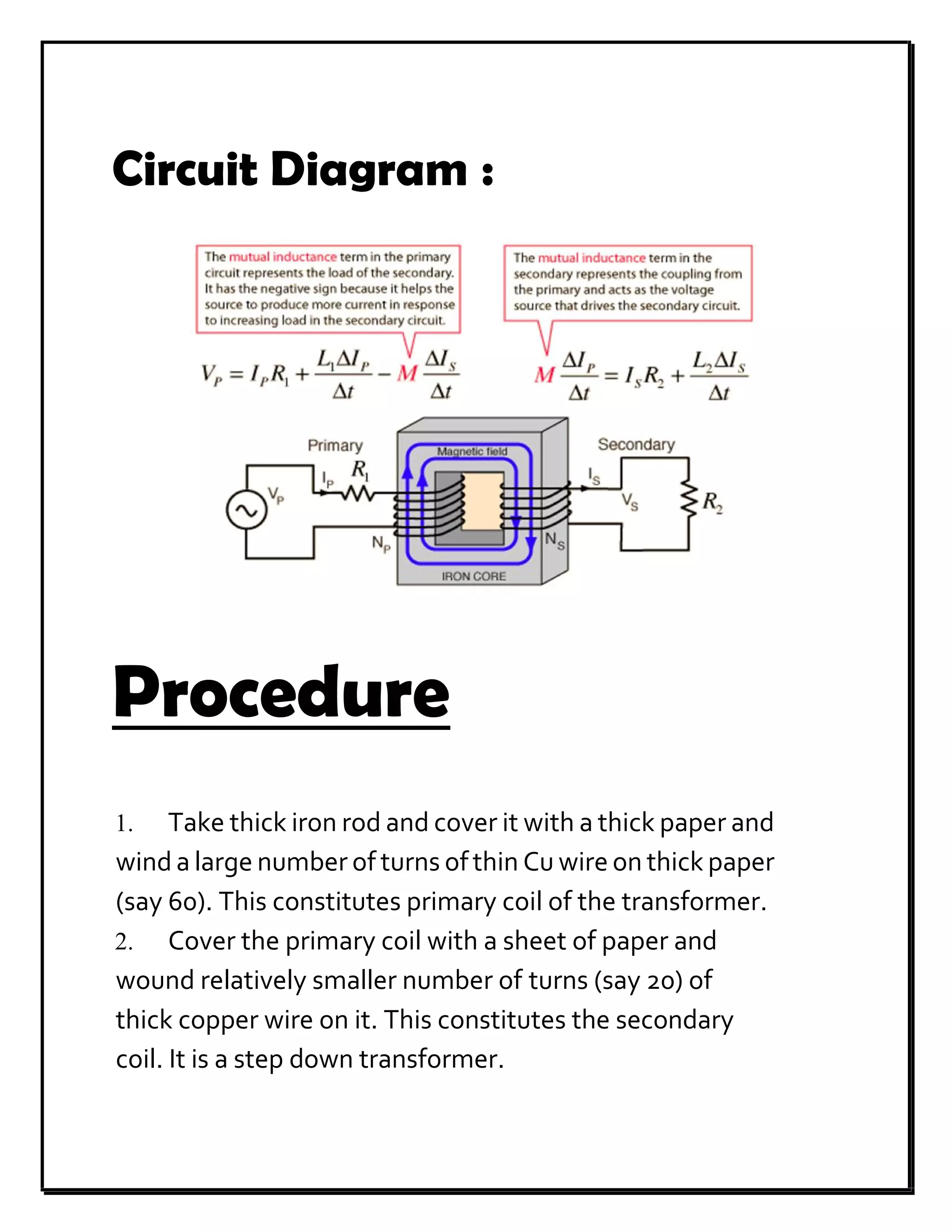 Physics Investigatory Project - Transformer | PDF