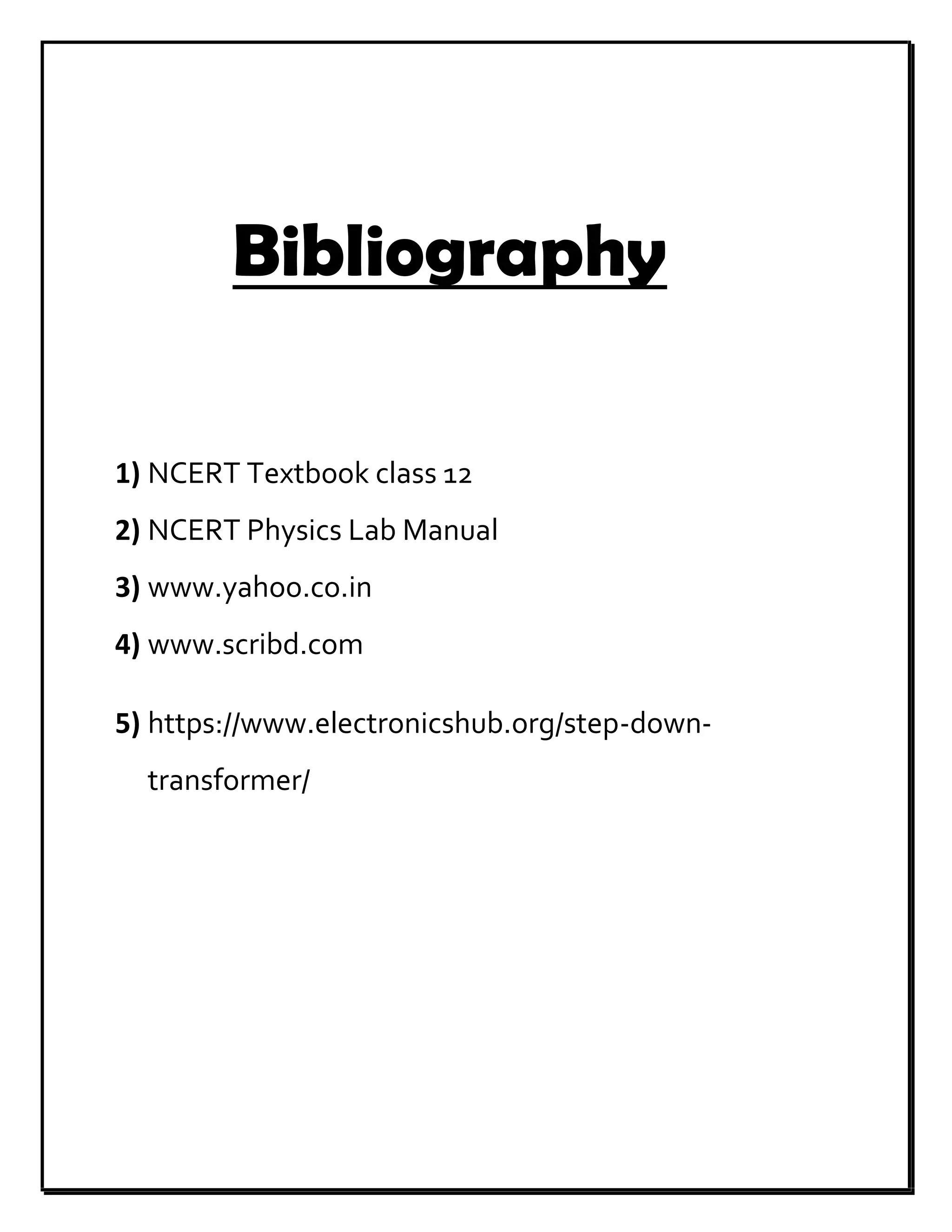 Physics Investigatory Project - Transformer | PDF
