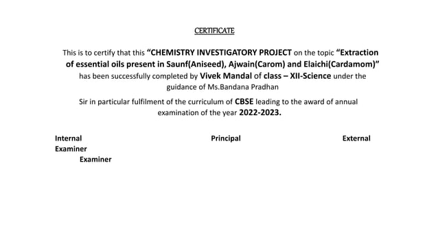 Extraction of Essential Oils-INVESTIGATORY PROJECT.pptx | Perfume and ...