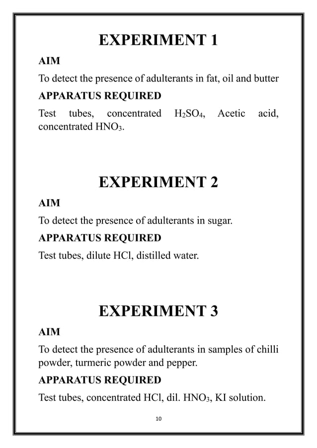 STUDY OF ADULTERANTS IN FOOD STUFFS.pdf | Chemistry | Science