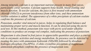 Investigatory Project- Chemistry On Analysis of Fruit Juices | PDF
