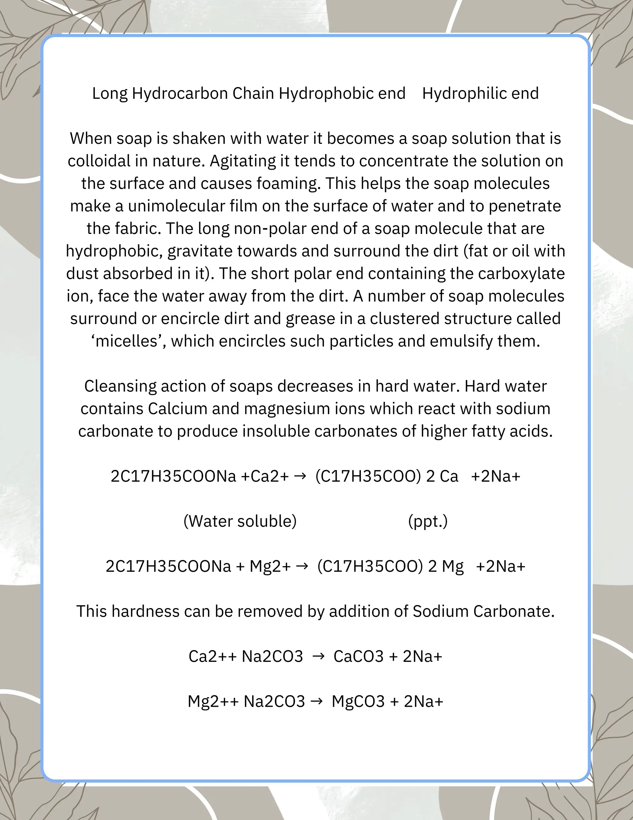 Chemistry project on fatty materials in different soap samples | PDF