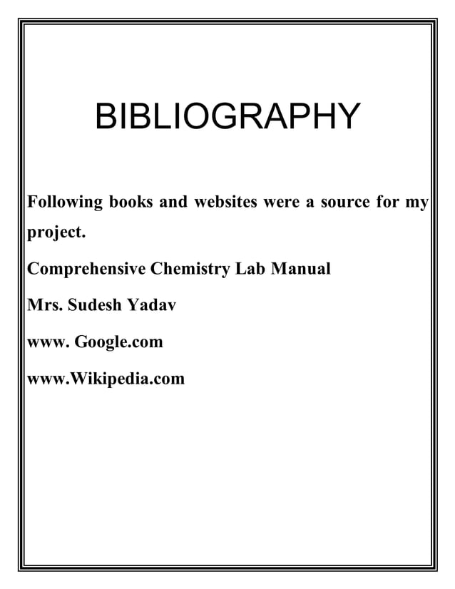 Investigatory project for chemistry | DOCX