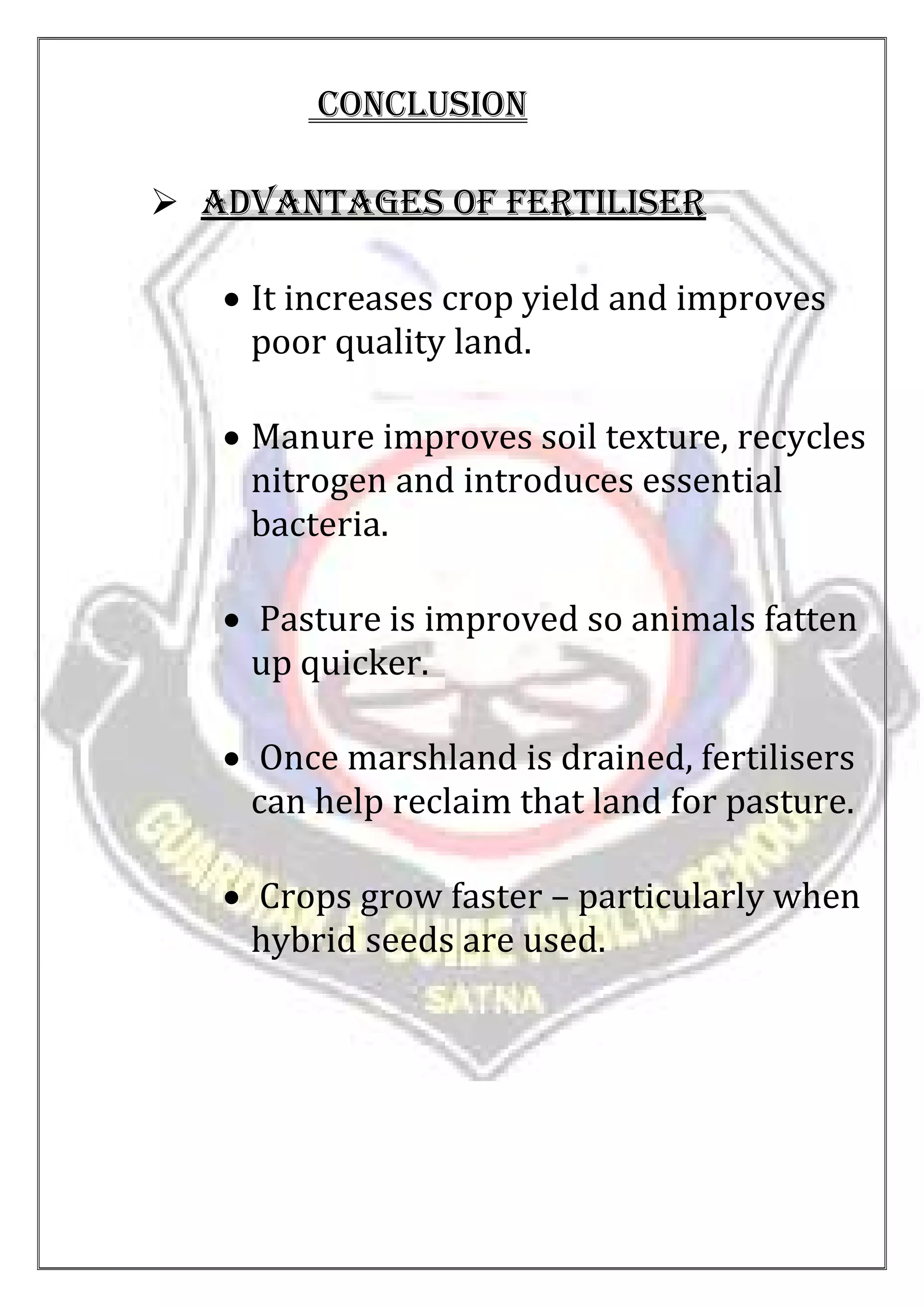 Investigatory project on fertilizer | PDF