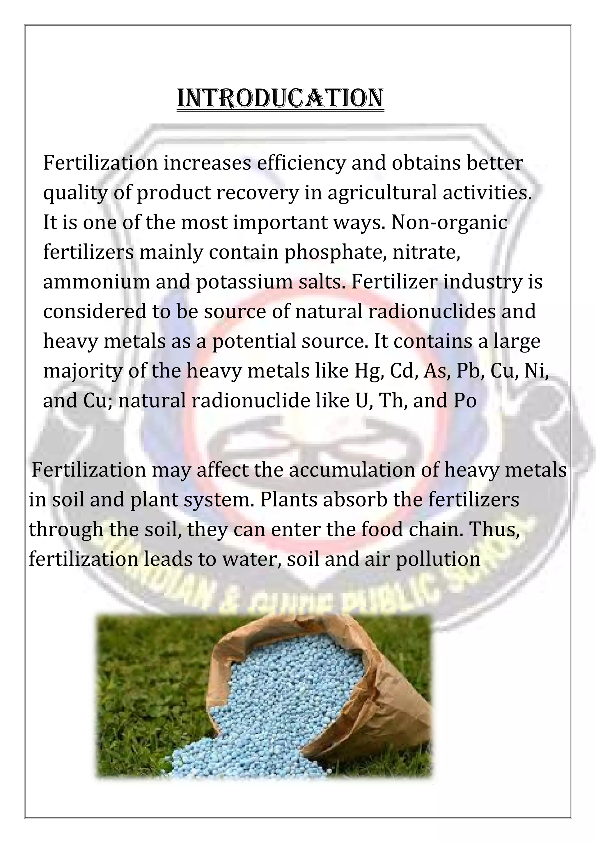 Investigatory project on fertilizer | PDF