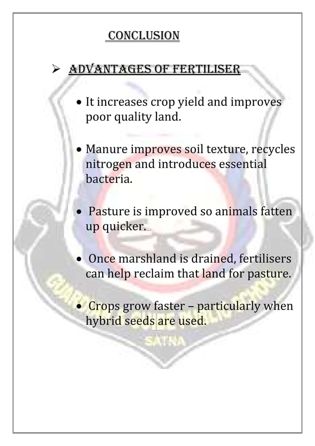 Investigatory project on fertilizer | PDF
