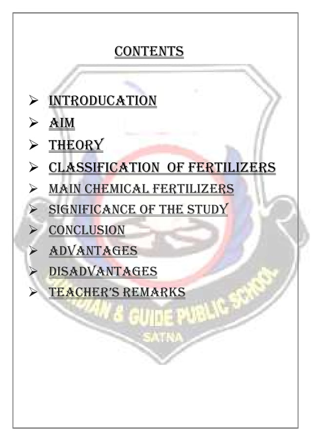Investigatory project on fertilizer | PDF