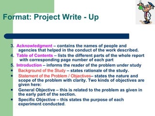 Investigatory project parts | PPT