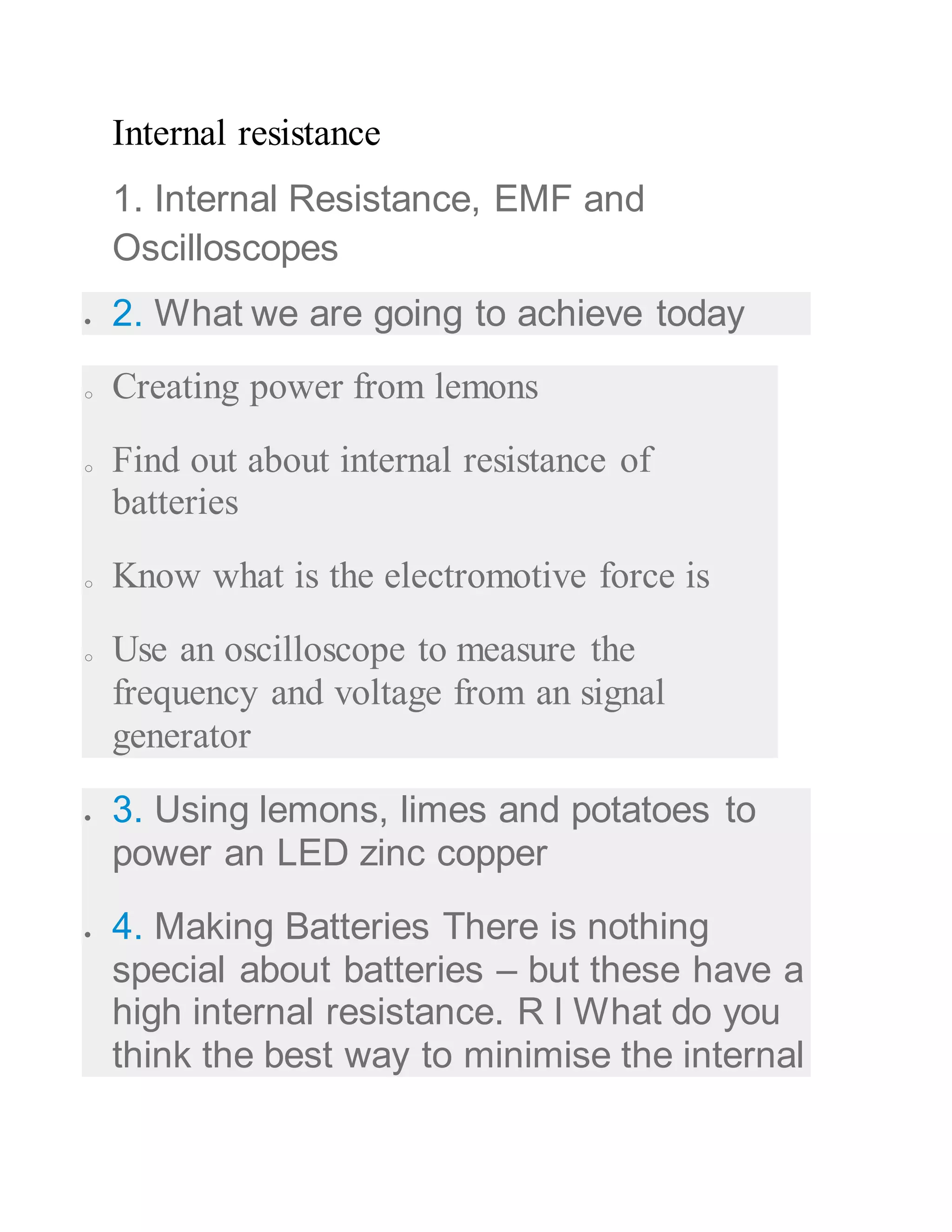 factors affecting internal resistance/emf of the cell | DOCX