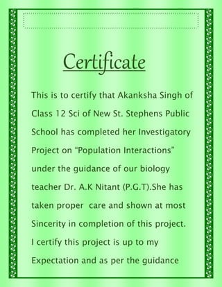 investigatory project word.docx population nteraction | DOCX