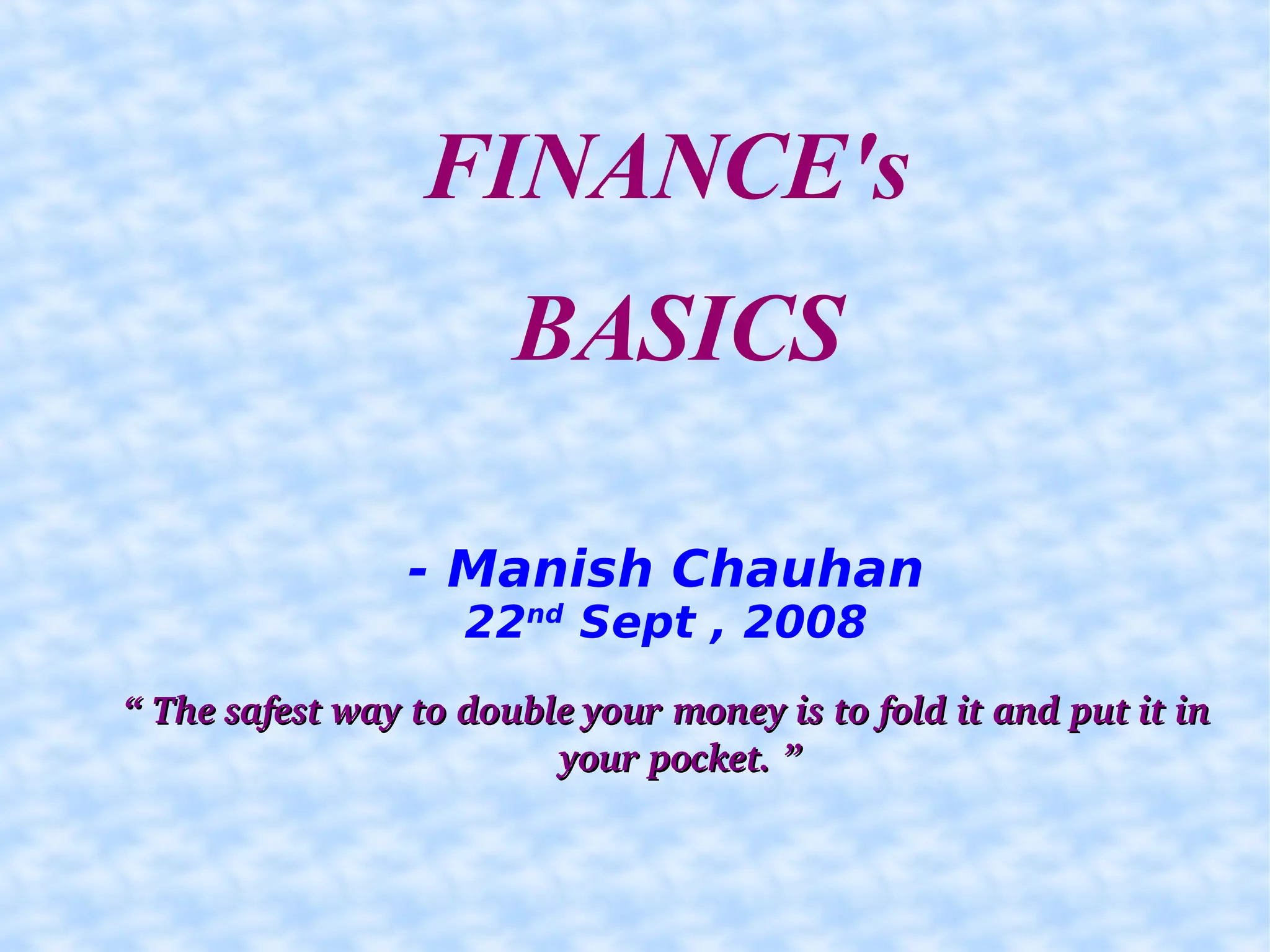 Investing Basics | PPT