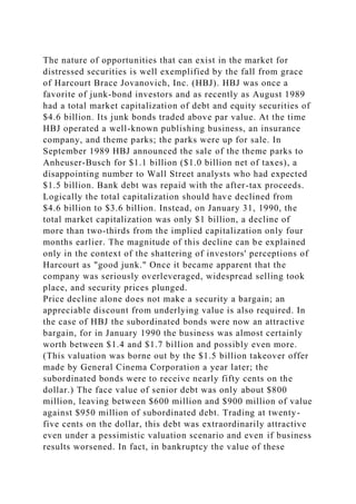 Investing in FinanciallyDistressed andBankrupt SecuritiesA.docx