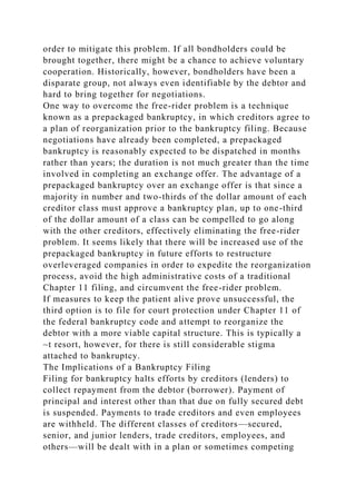 Investing in FinanciallyDistressed andBankrupt SecuritiesA.docx