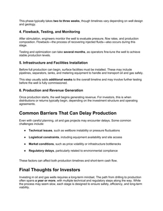 Investing in Oil and Gas Wells: Understanding the Timeline and Process.docx