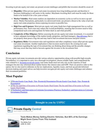 Investing In Private Equity Real Estate Risks, Strategies and ...