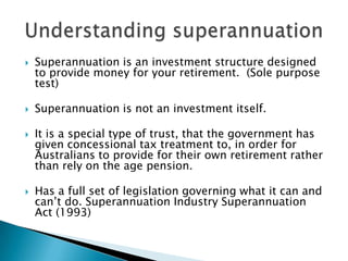 Investing In Property With Superannuation May 2010 | PPTX