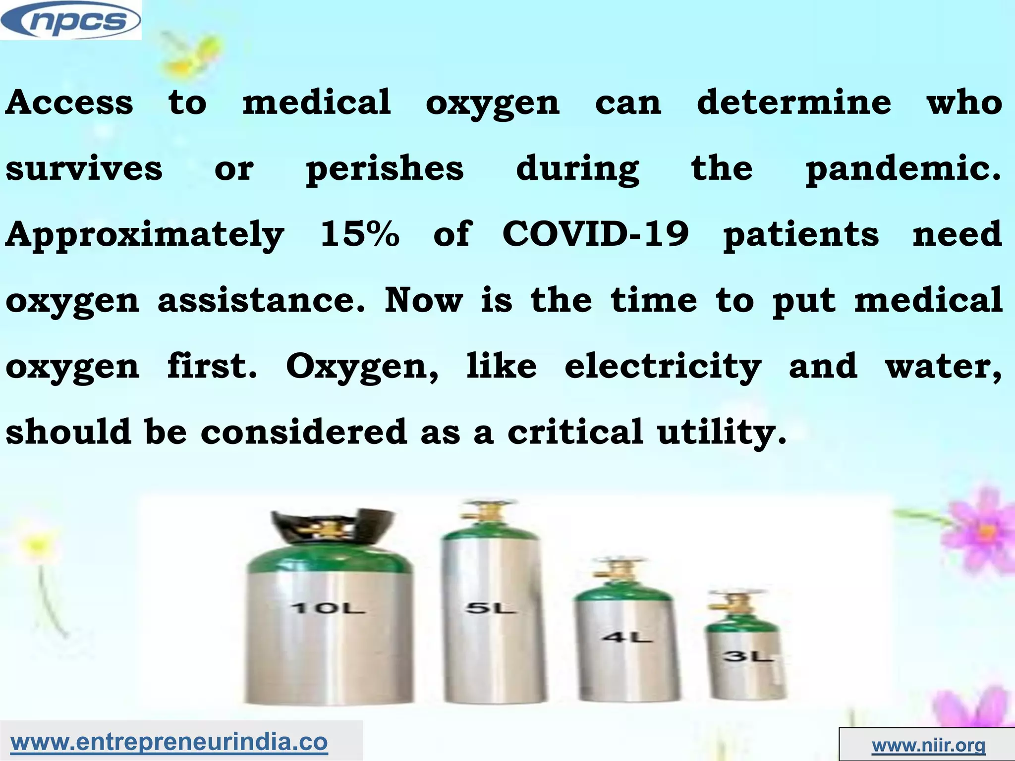 Investing opportunities and strategies in startup of oxygen and ...