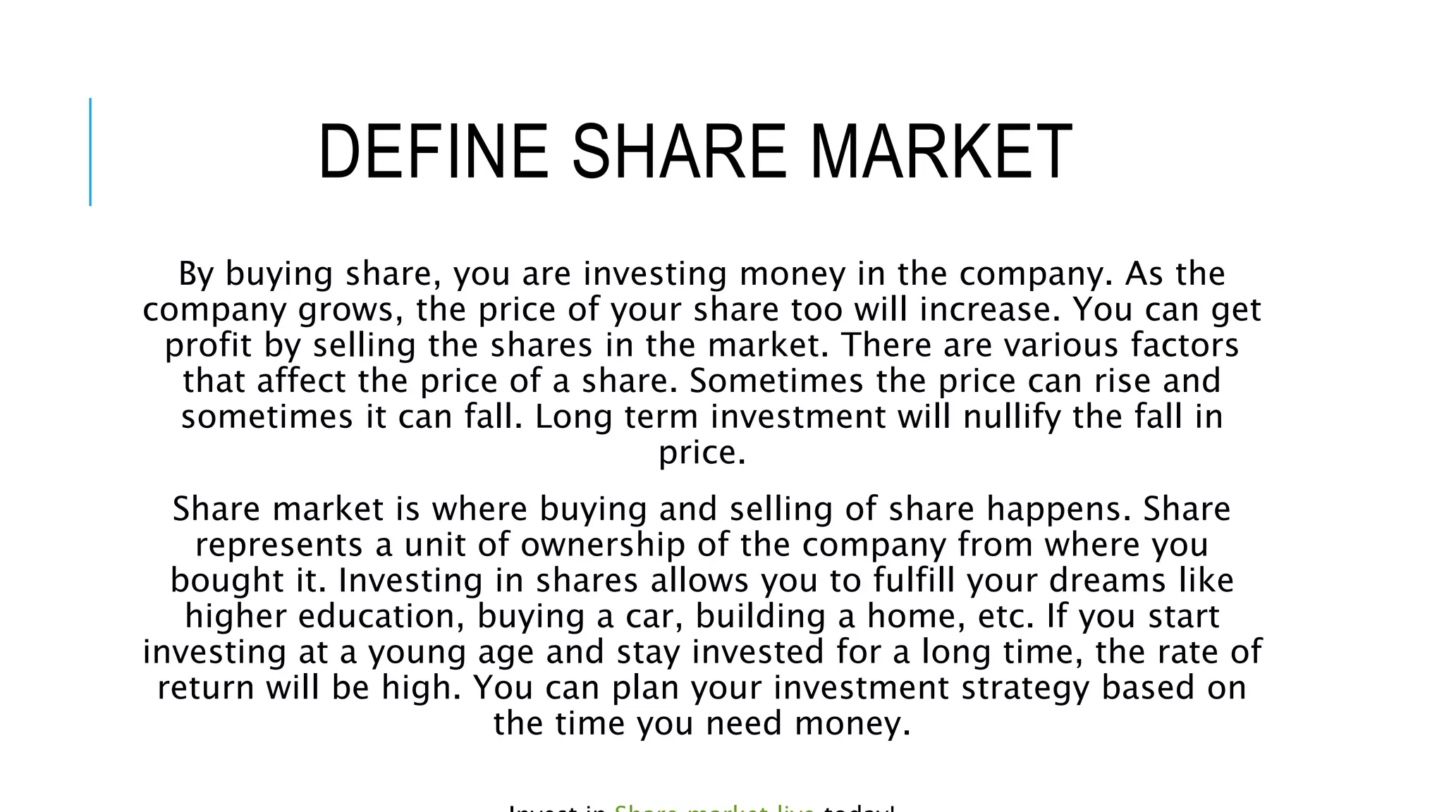 Why invest in Share Market today | PPT