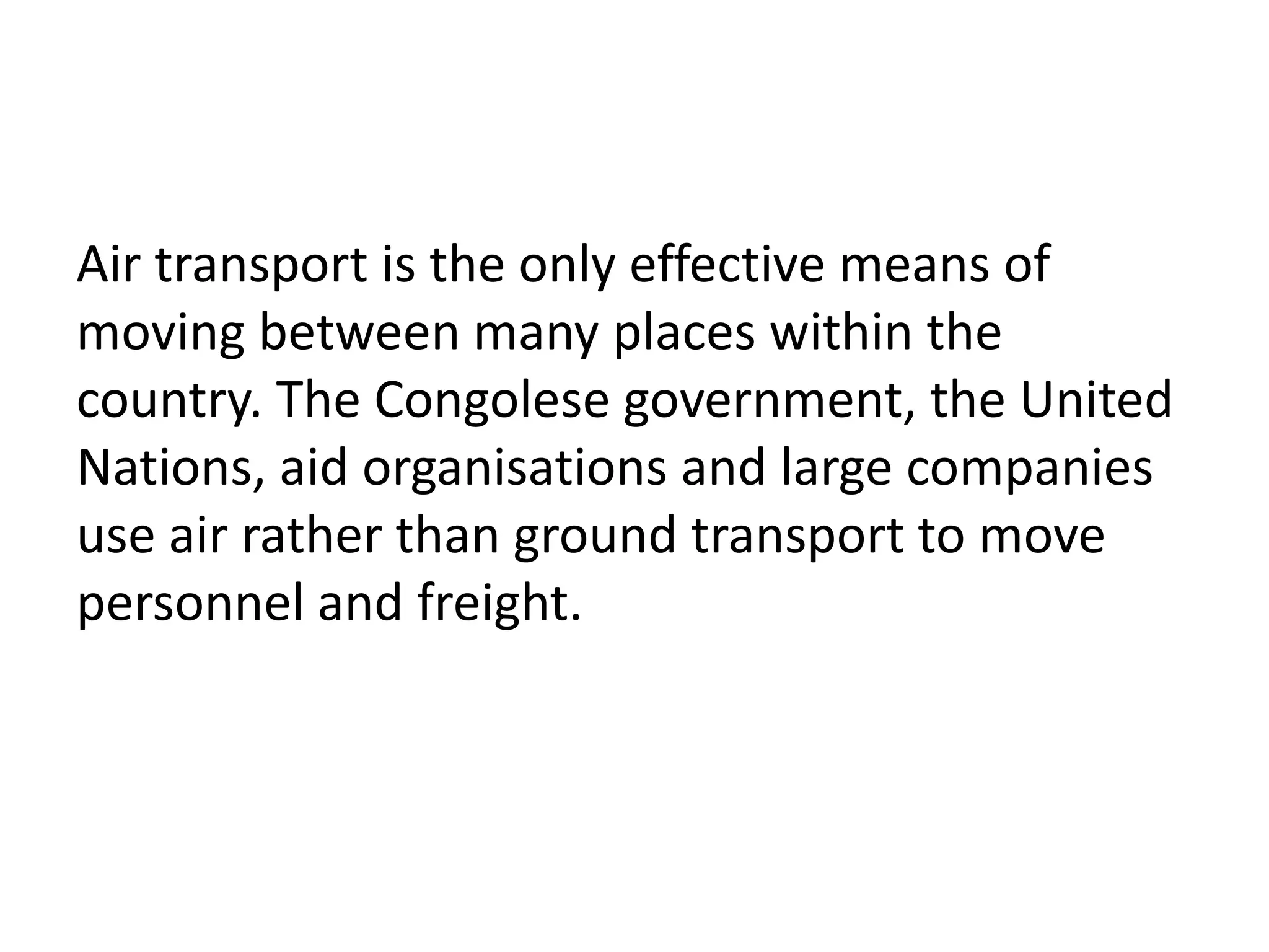 Invest in DR Congo transportation infrastructure and service | PPTX