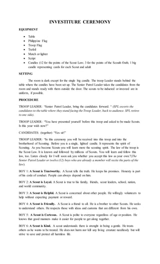 Investiture ceremony | PDF