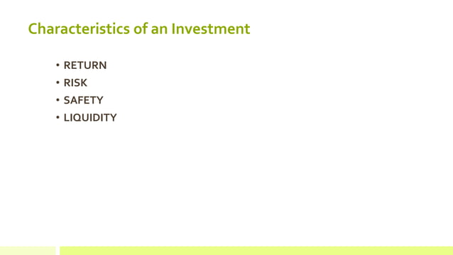 Basics of Investment | PPTX