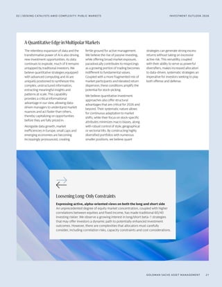 Goldman Sachs Asset Management Investment Outlook 2026 | PDF
