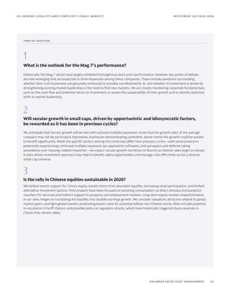 Goldman Sachs Asset Management Investment Outlook 2026 | PDF