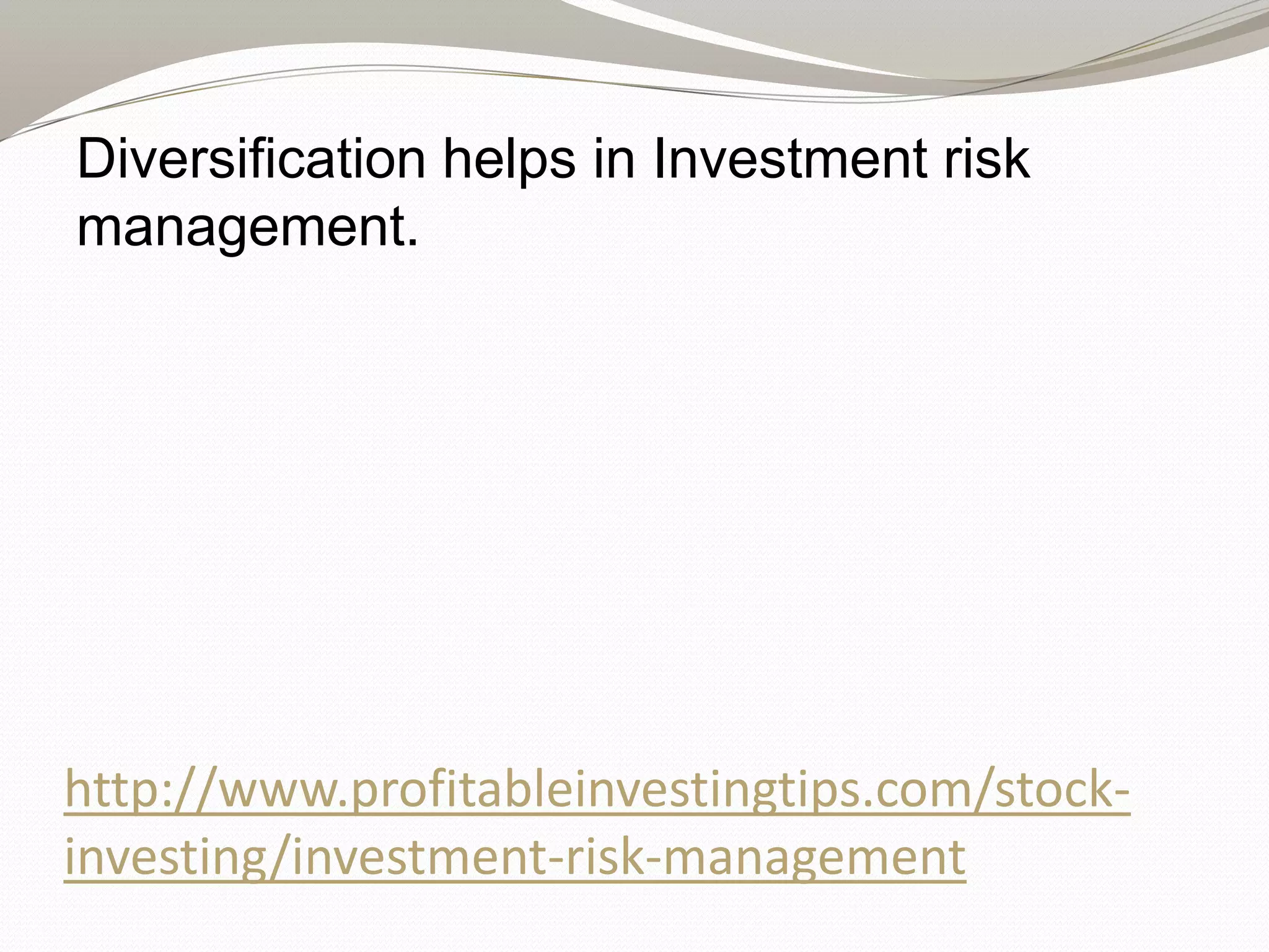 Investment Risk Management | PPTX